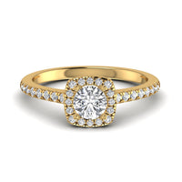 Square Shape 1CT Gleaming Gold Diamond Ring